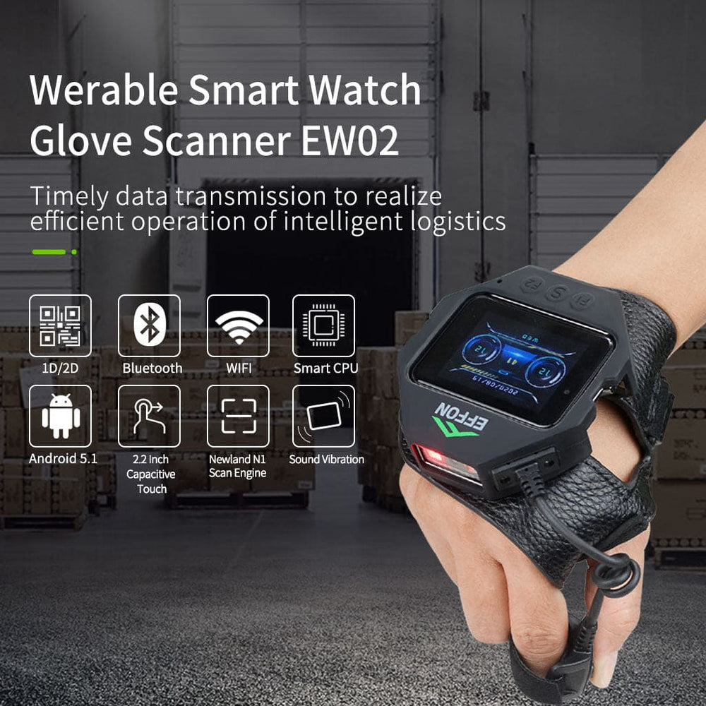 Wearable 2D Glove Barcode Scanner with Display EW02 - Urscanner